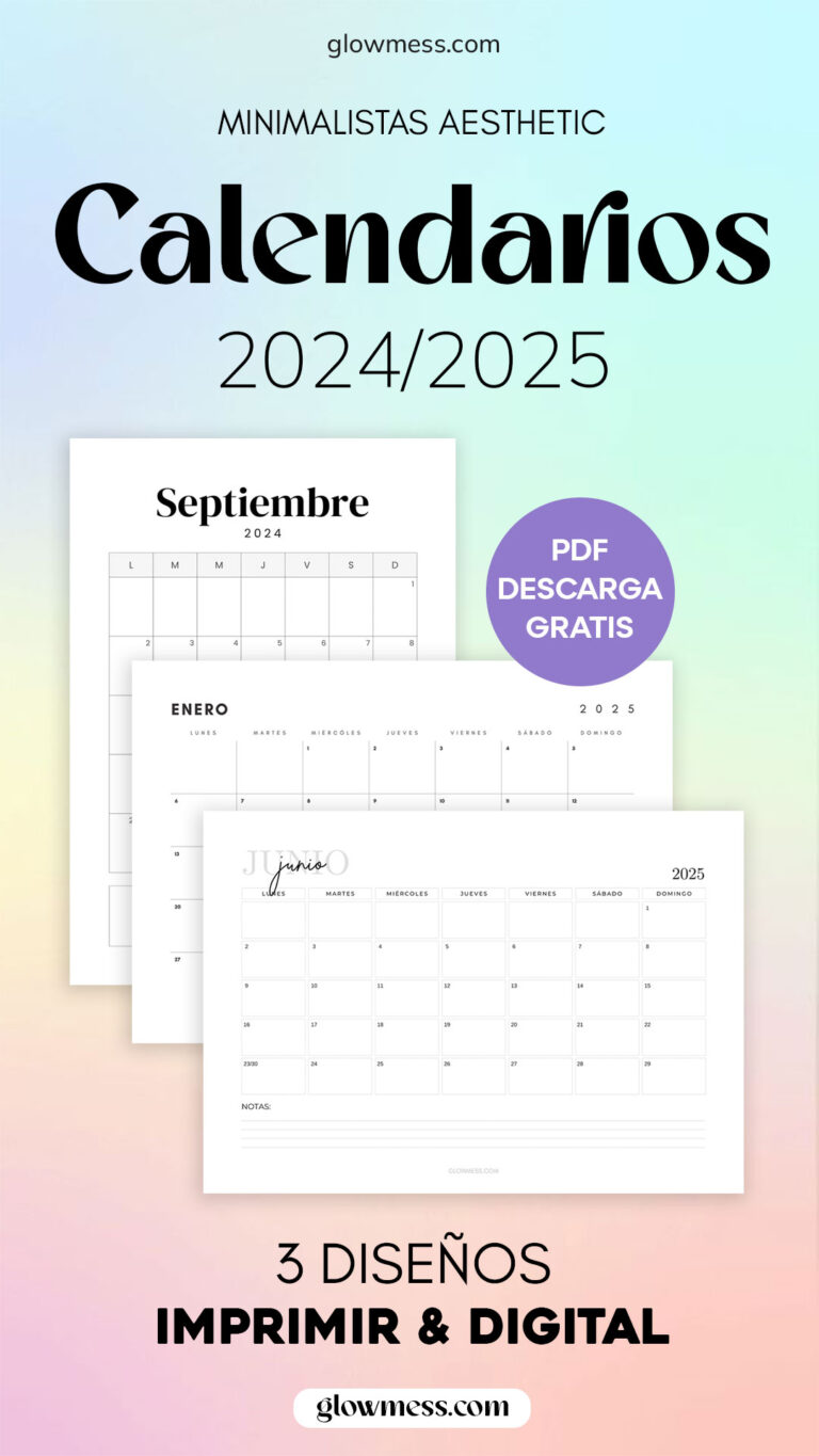 Calendarios 2025 para Imprimir GRATIS ¡Minimalistas y Bonitos!