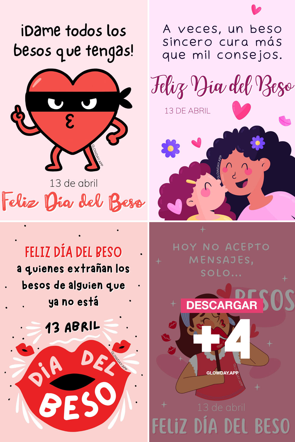 Feliz Día del Beso 2025: Imágenes y Frases para hoy 13 de Abril